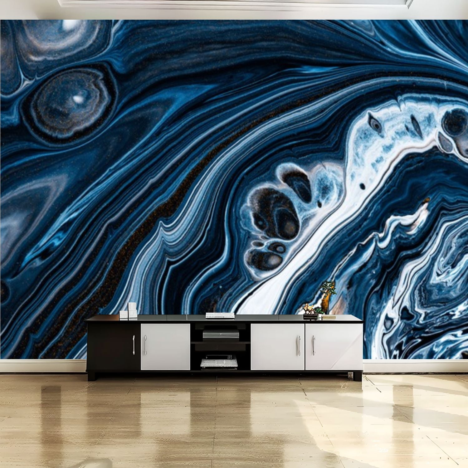 Peel and Stick Canvas Wallpaper Wall Mural Fluid art texture abstract ...