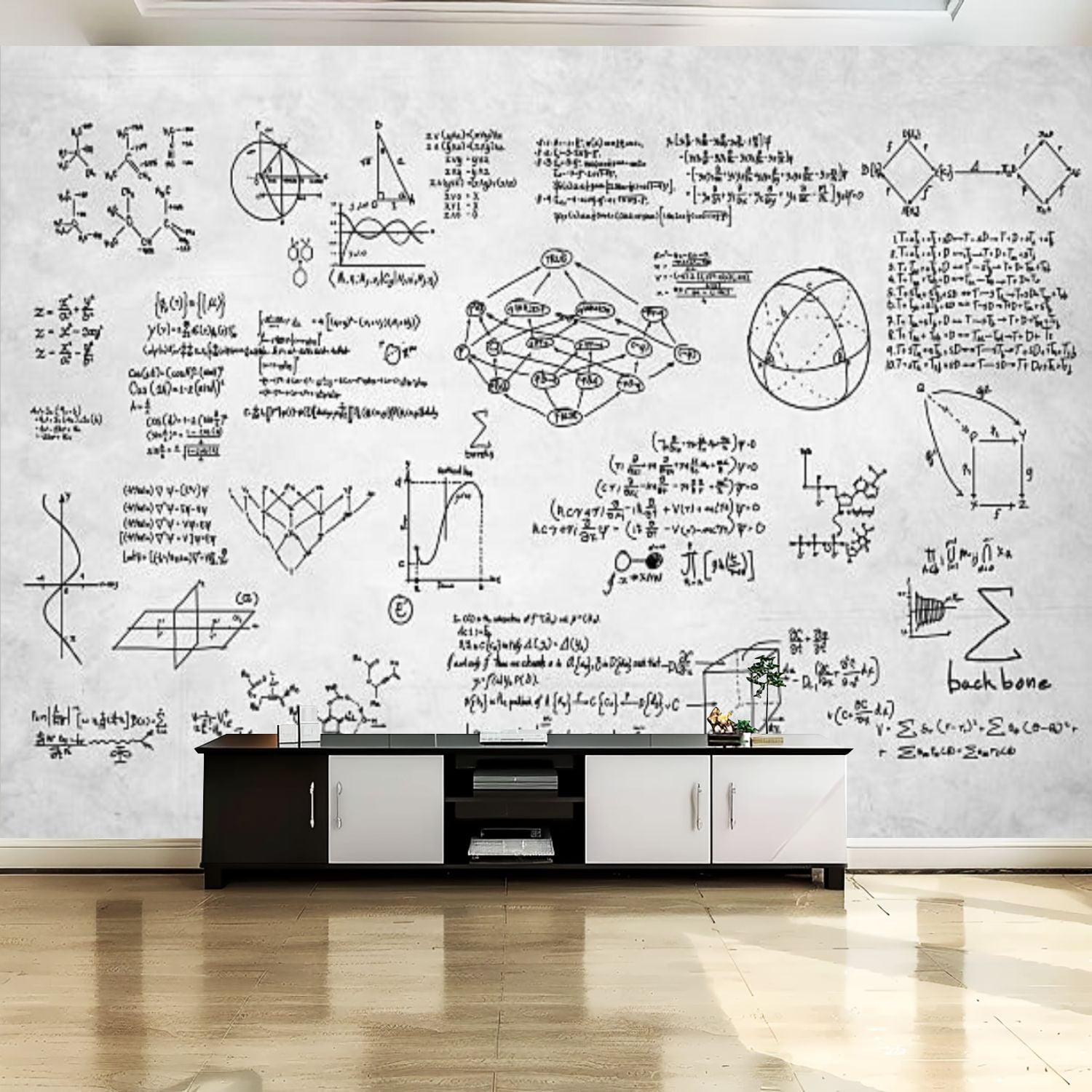 Peel and Stick Canvas Wallpaper Wall Mural Formula Mathematics Equation ...
