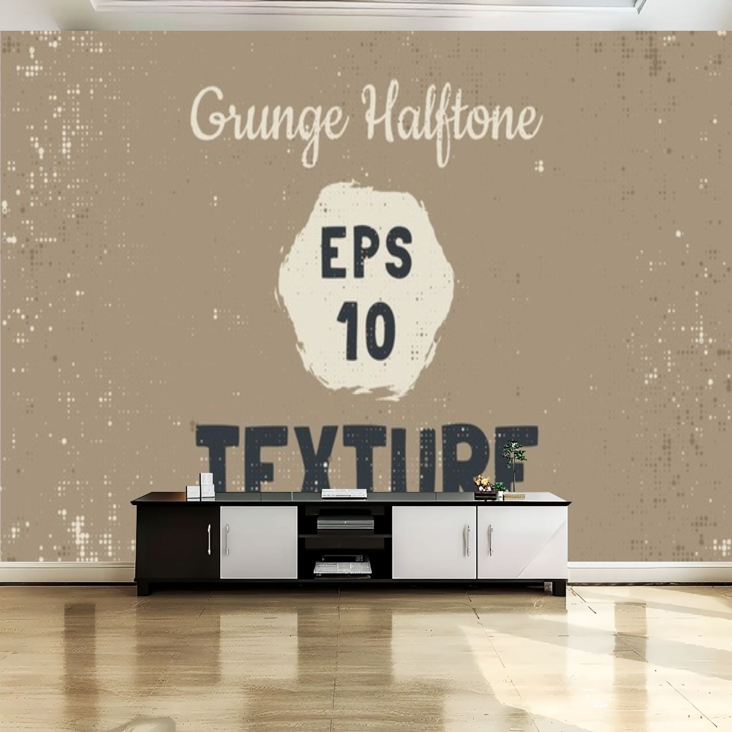 Peel and Stick Canvas Wallpaper Wall Mural Grunge Halftone Concrete ...