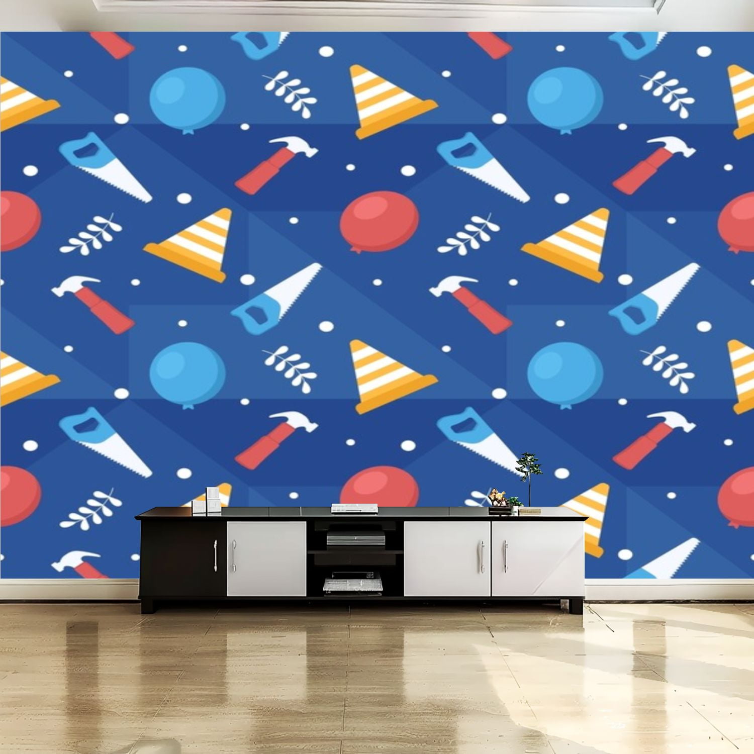 Peel and Stick Canvas Wallpaper Wall Mural Happy Labor Day Seamless ...