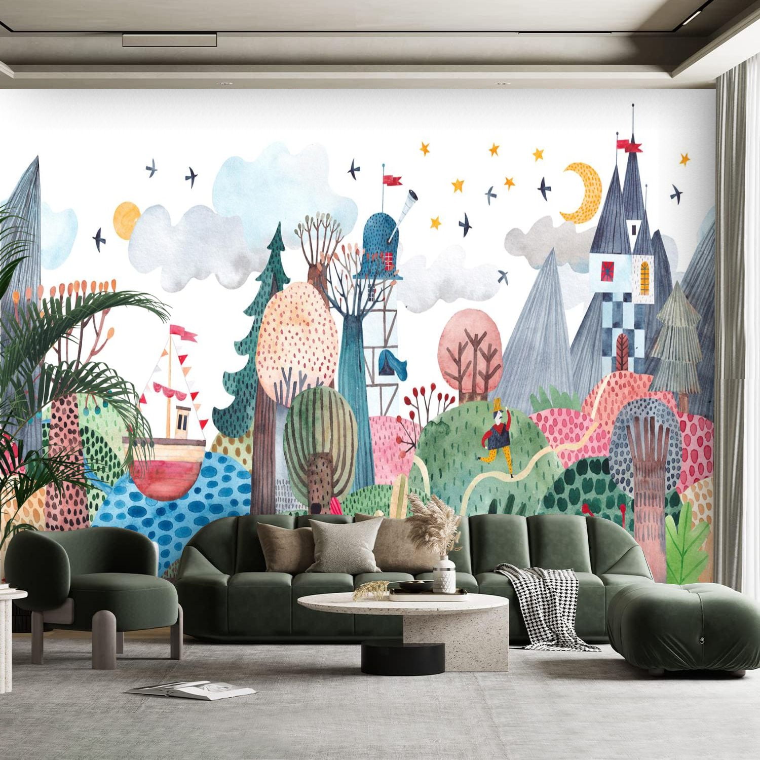 Peel and Stick Canvas Wallpaper Wall Mural Horizontal repeating border ...