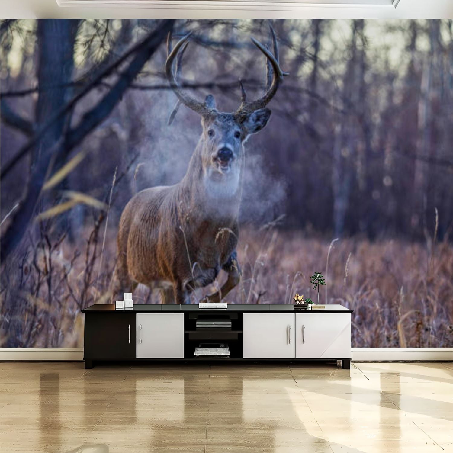 Peel and Stick Canvas Wallpaper Wall Mural Large atypical whitetail ...