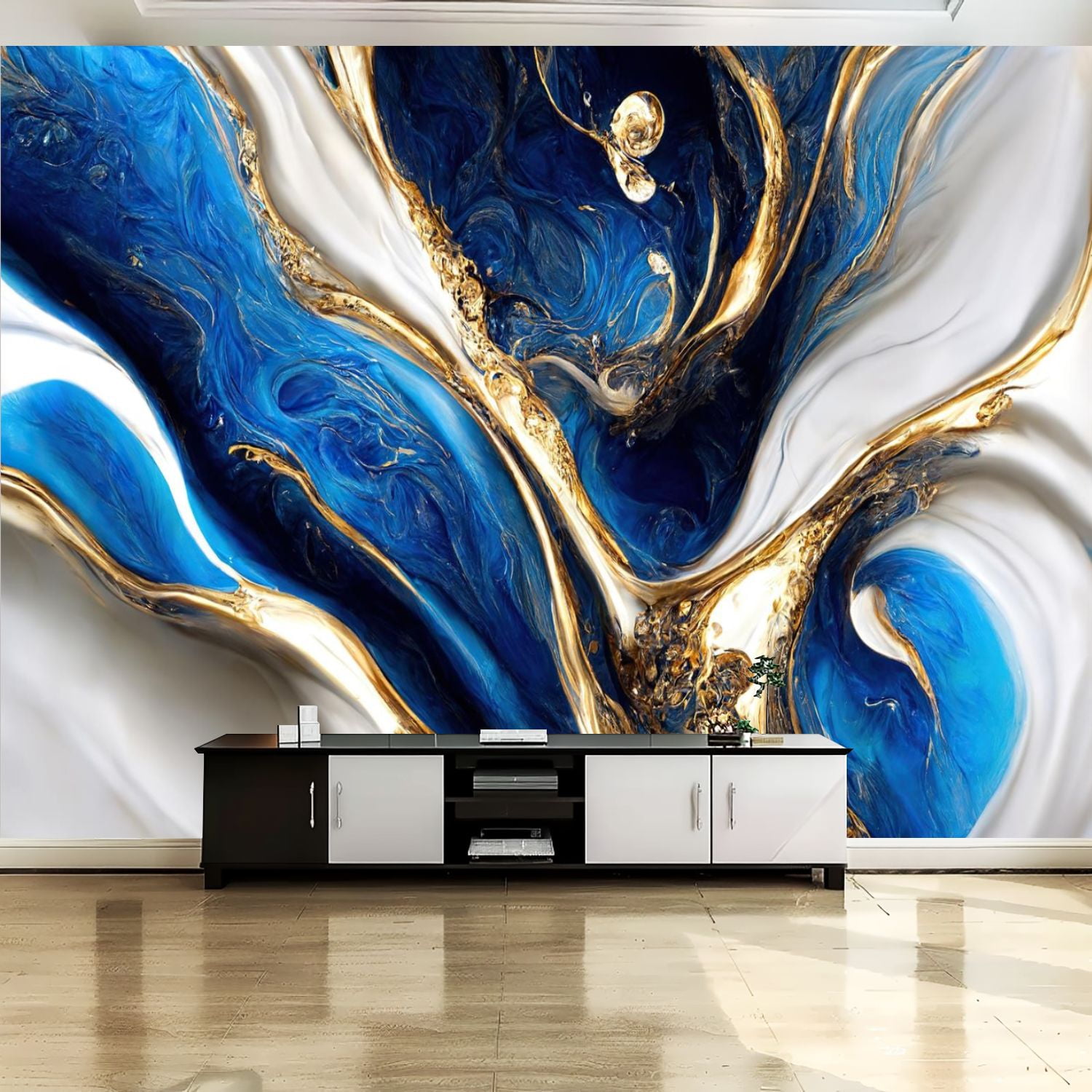 Peel and Stick Canvas Wallpaper Wall Mural Luxurious modern 3d Abstract ...