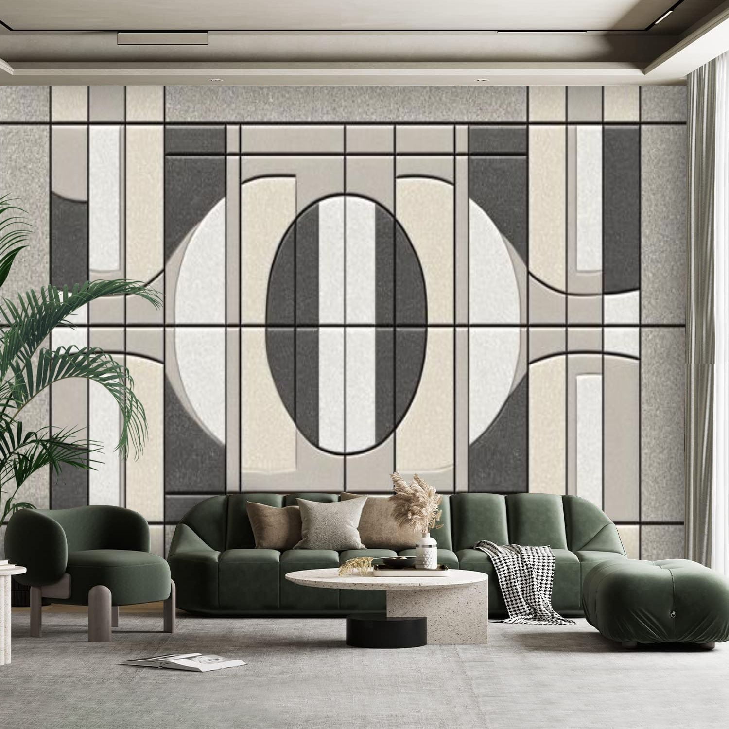 Peel and Stick Canvas Wallpaper Wall Mural Mosaic Tile Cairo Tile ...