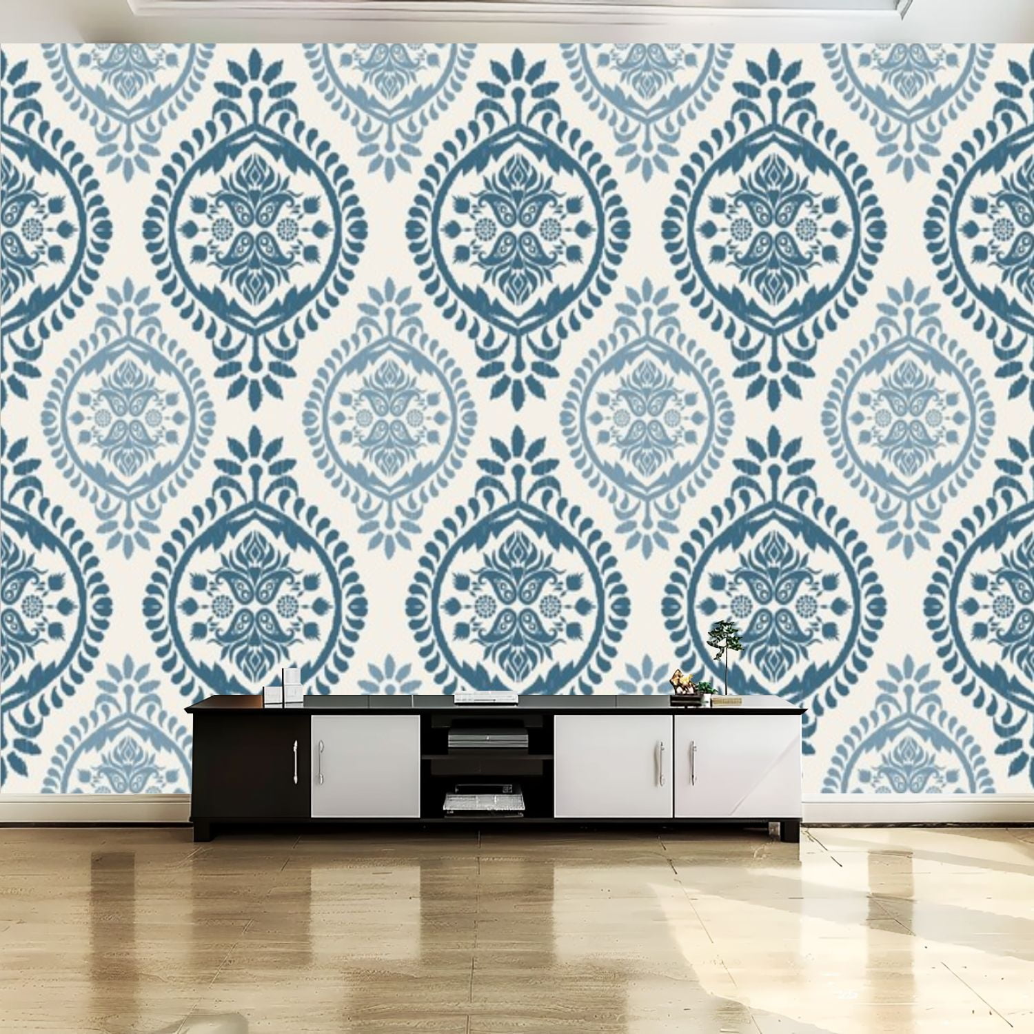 Peel and Stick Canvas Wallpaper Wall Mural Motifs African boho paisley ...