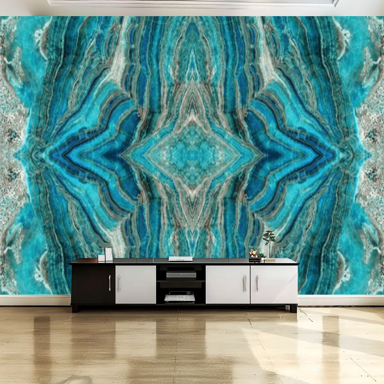 Peel and Stick Canvas Wallpaper Wall Mural Multi color book match tile ...