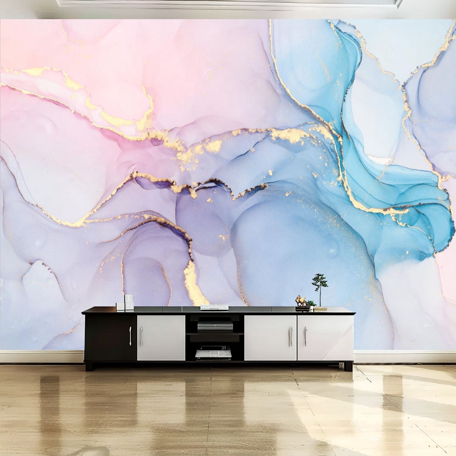 Peel and Stick Canvas Wallpaper Wall Mural Natural luxury abstract ...