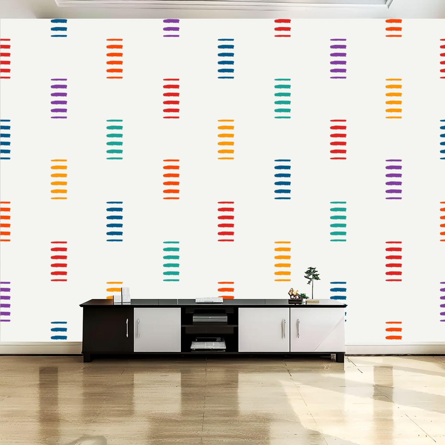 Peel and Stick Canvas Wallpaper Wall Mural Paint brush strokes seamless ...