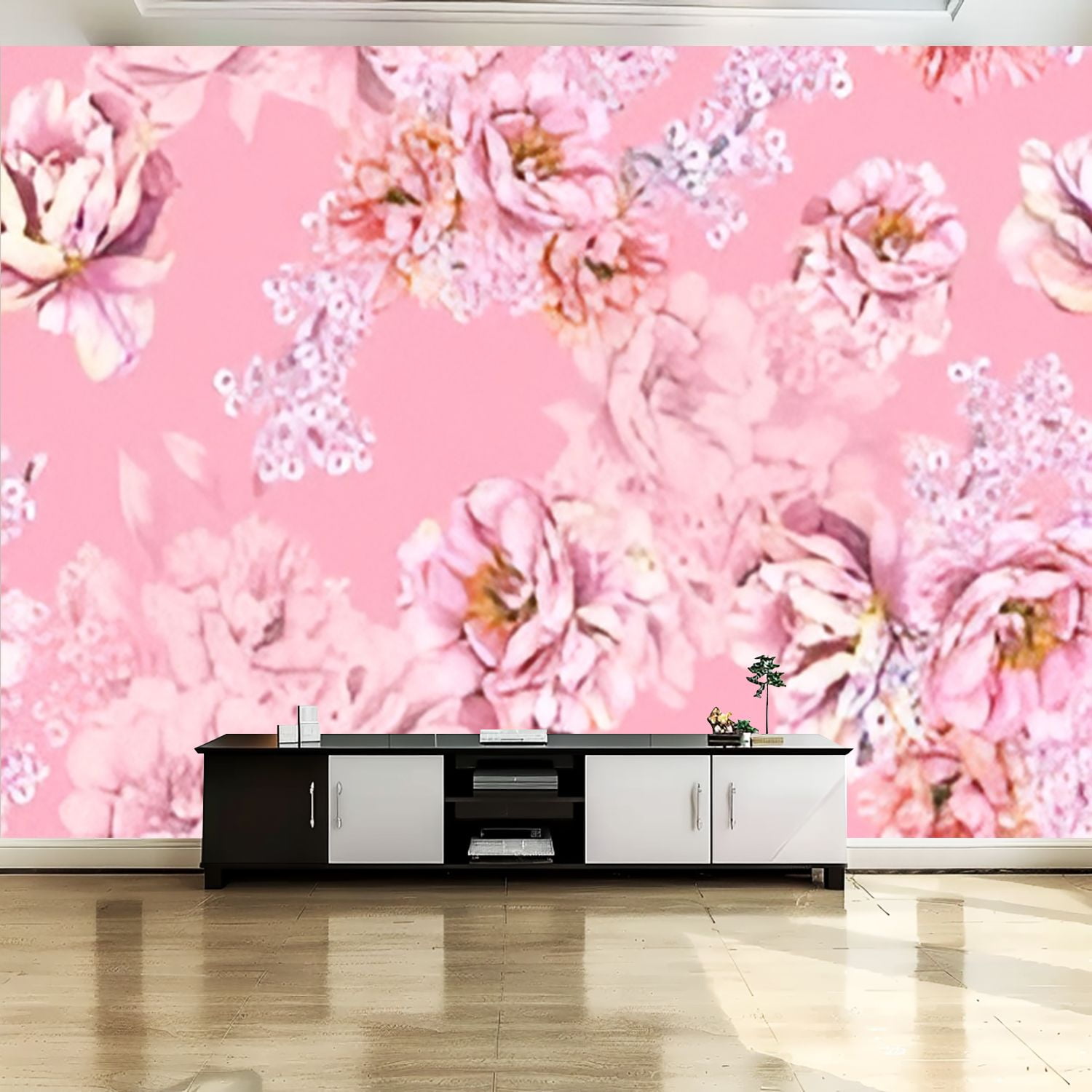 Peel and Stick Canvas Wallpaper Wall Mural Peony seamless pattern ...