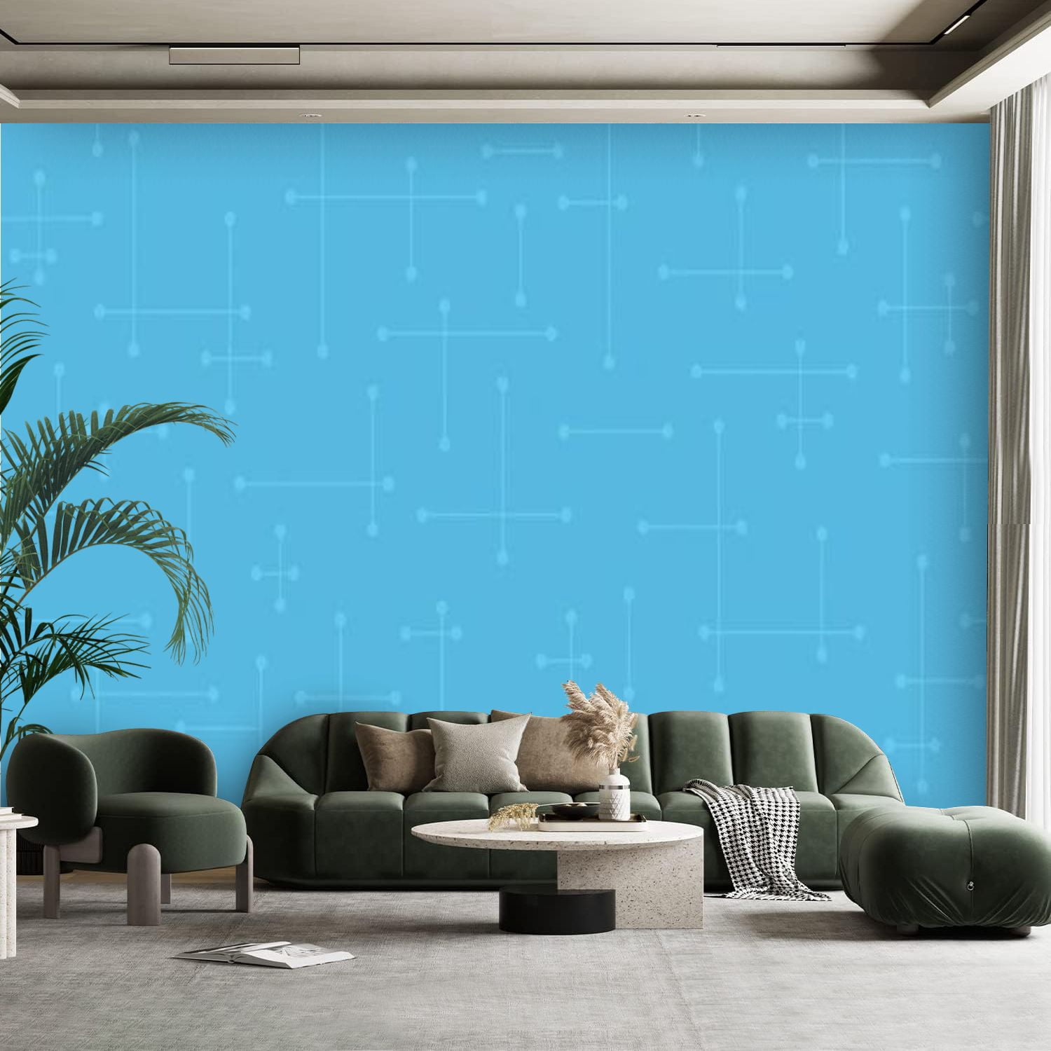 Peel and Stick Canvas Wallpaper Wall Mural Retro Atomic Era Infinite ...