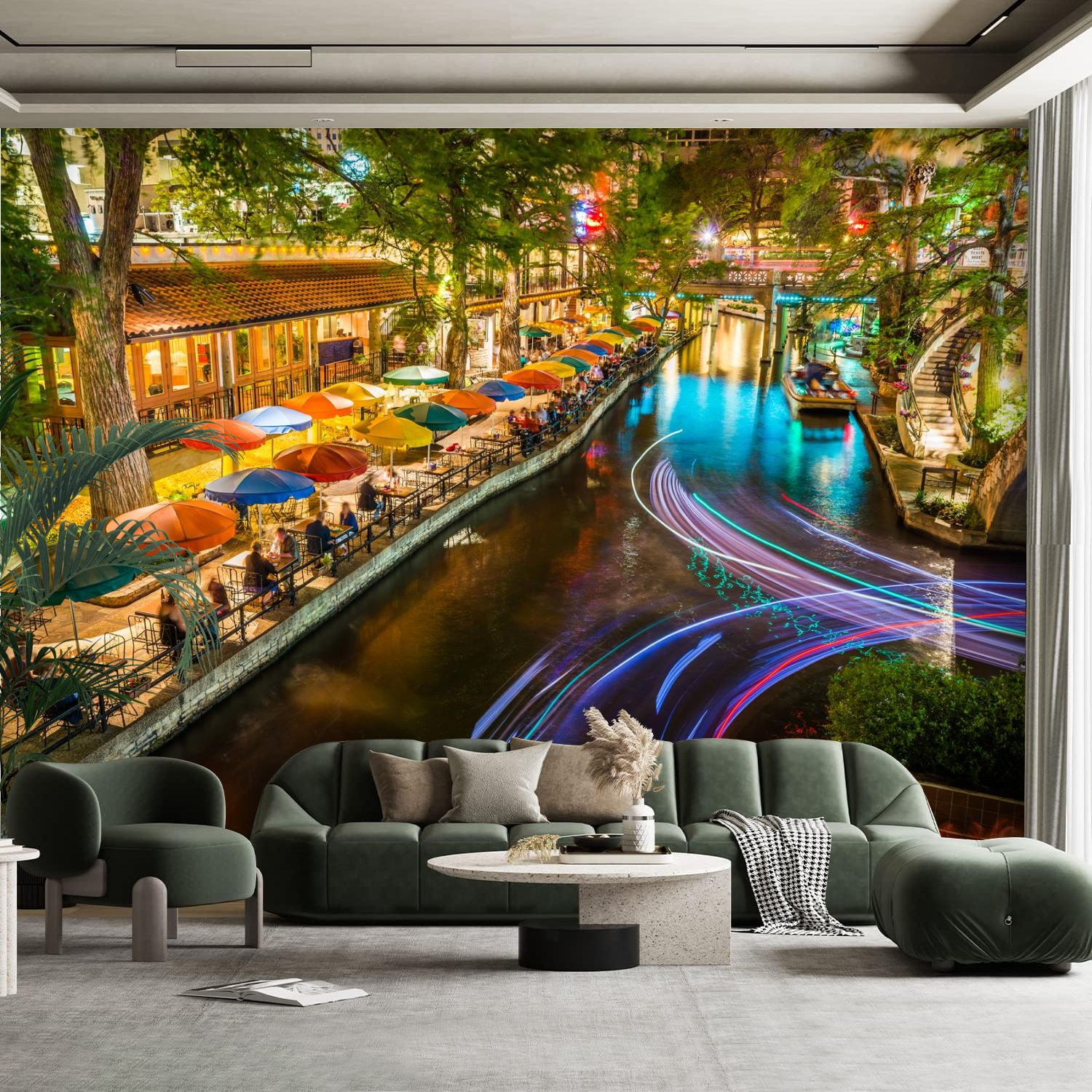 Peel and Stick Canvas Wallpaper Wall Mural San Antonio Riverwalk Texas ...