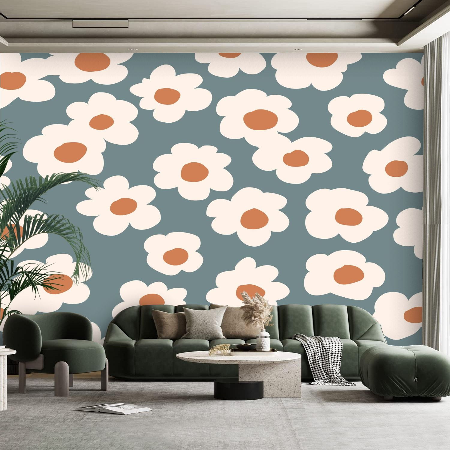 Peel and Stick Canvas Wallpaper Wall Mural Seamless gender neutral baby ...