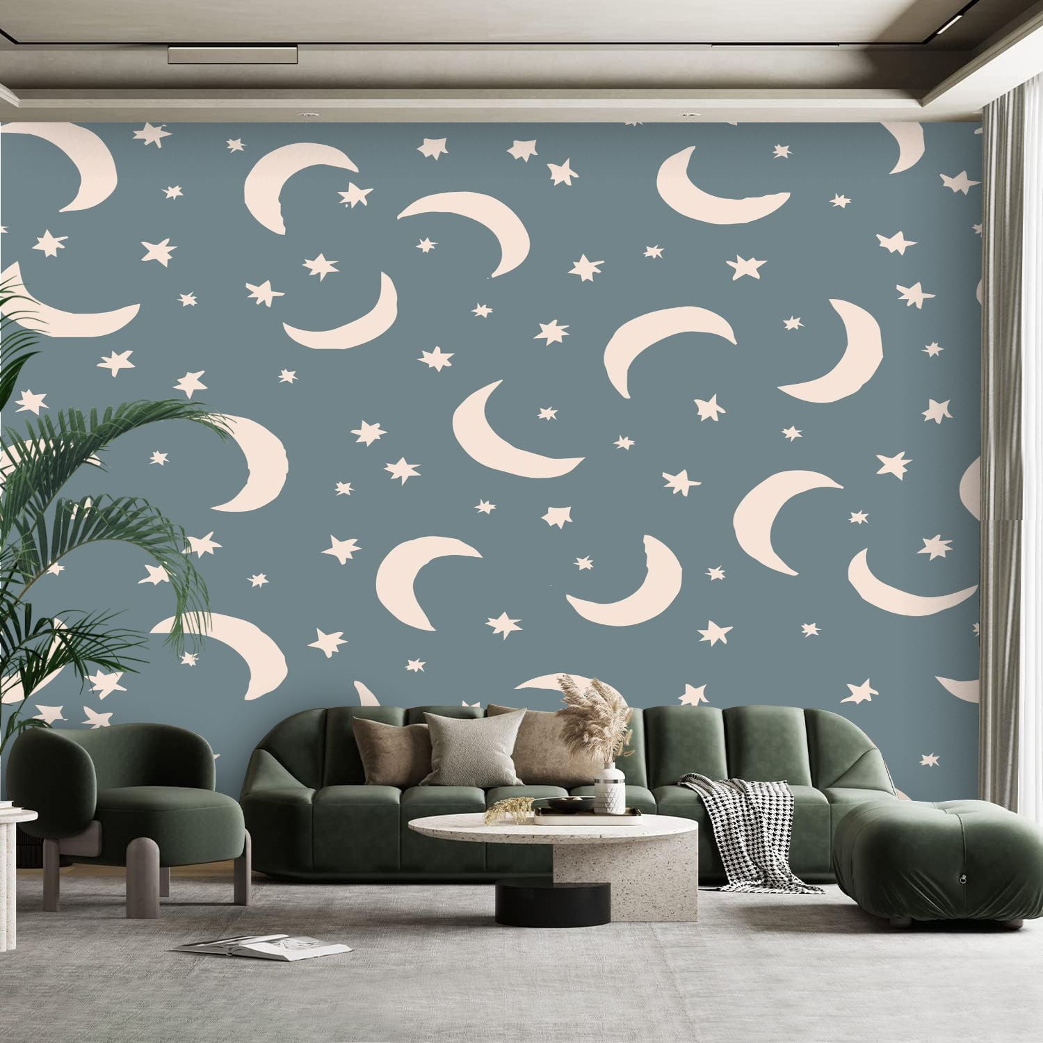 Peel and Stick Canvas Wallpaper Wall Mural Seamless gender neutral baby ...