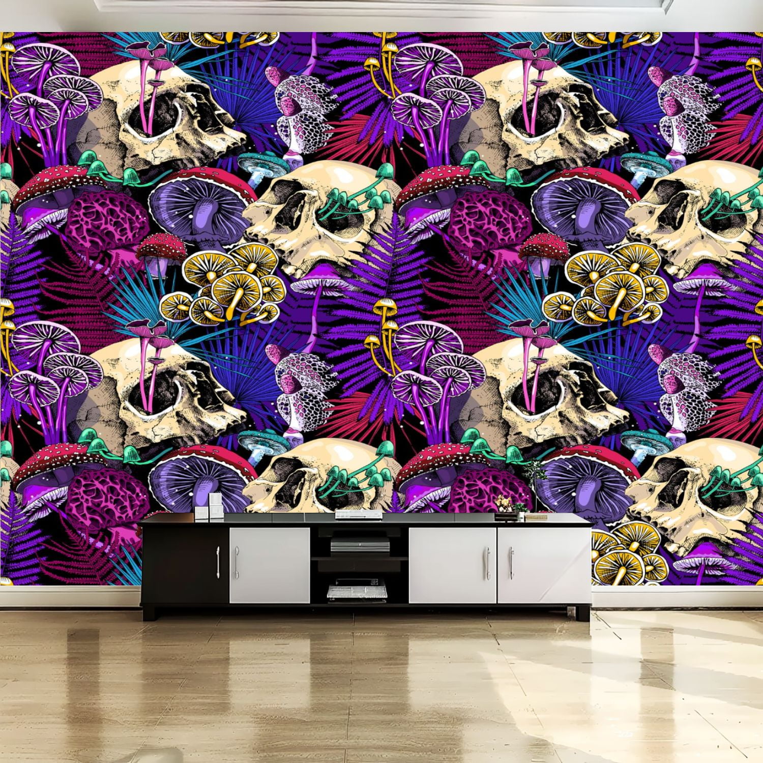 Peel and Stick Canvas Wallpaper Wall Mural Seamless pattern Bright ...