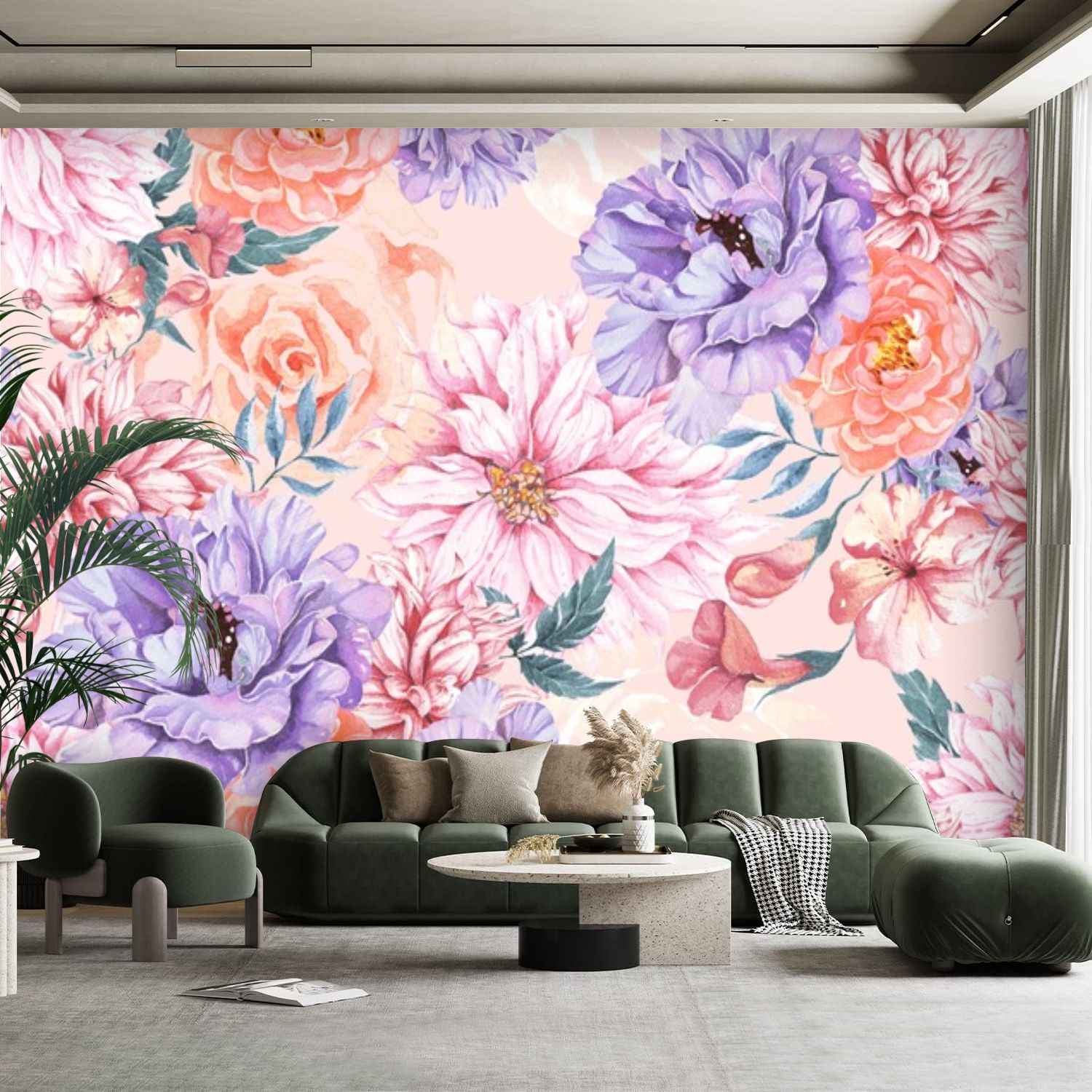 Peel and Stick Canvas Wallpaper Wall Mural Seamless pattern ...