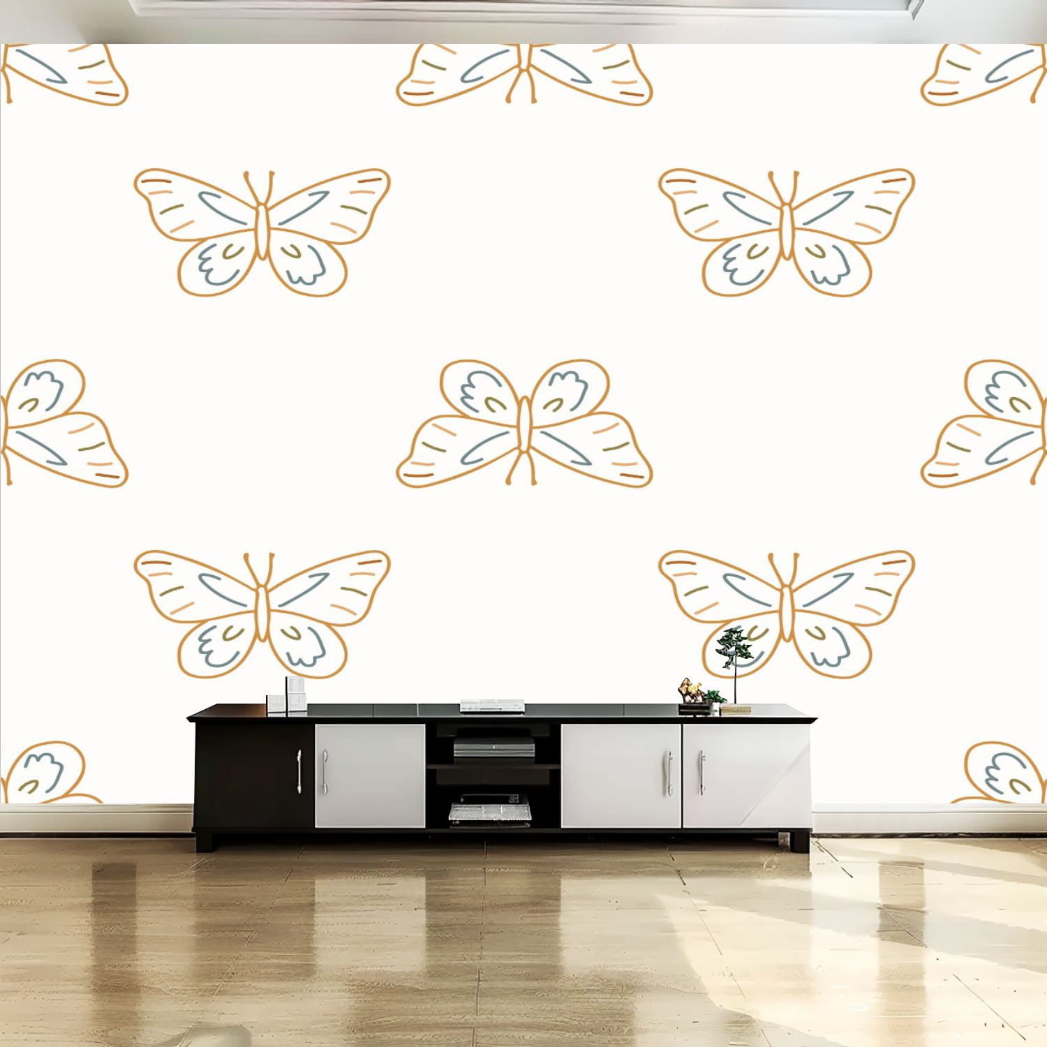 Peel and Stick Canvas Wallpaper Wall Mural Seamless swallow tail ...
