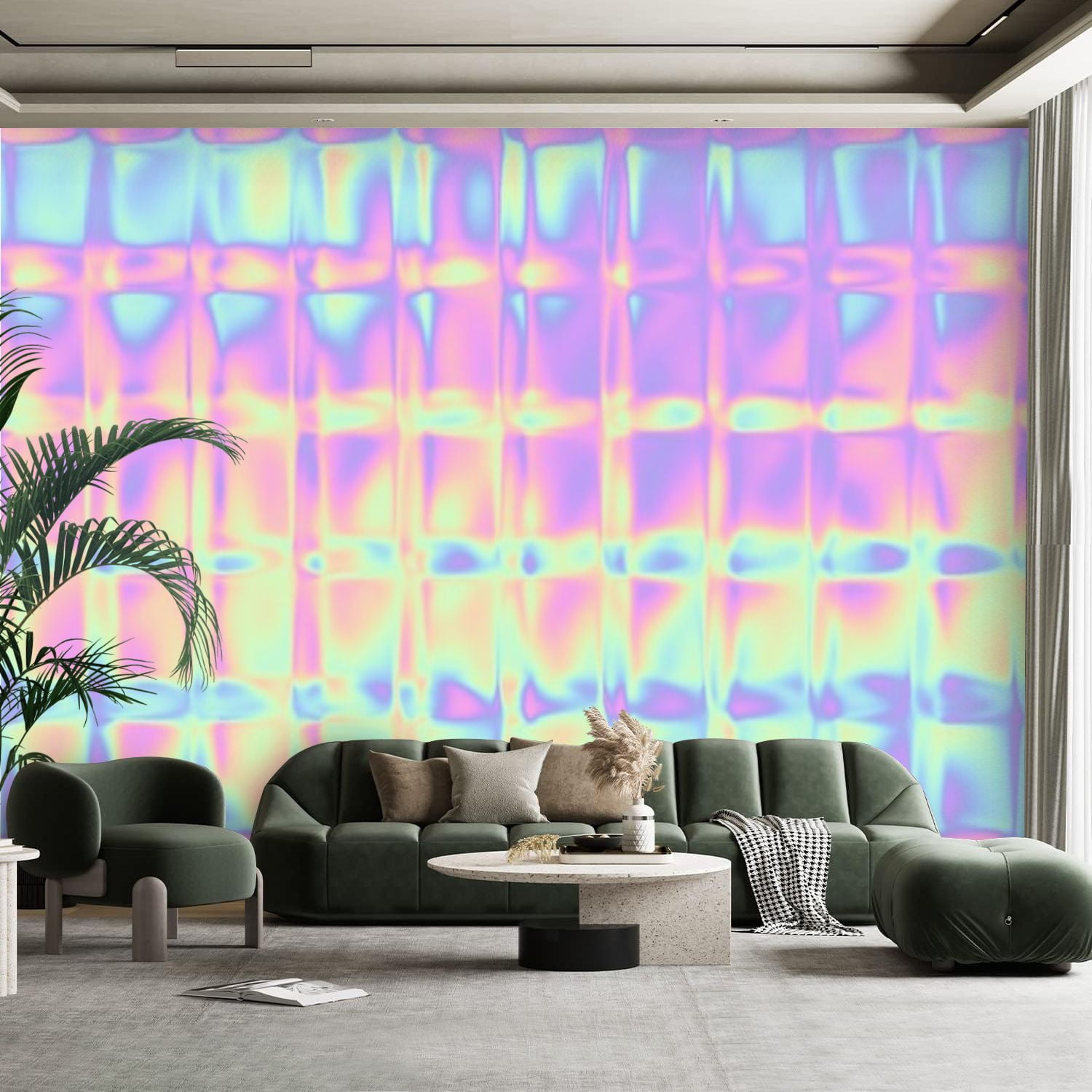 Peel and Stick Canvas Wallpaper Wall Mural Seamless webpunk aesthetic ...