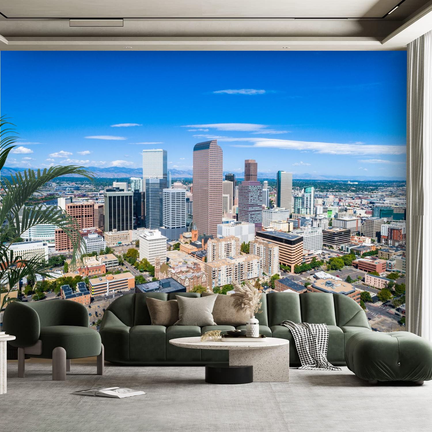 Peel and Stick Canvas Wallpaper Wall Mural Skyscrapers rise Rocky ...