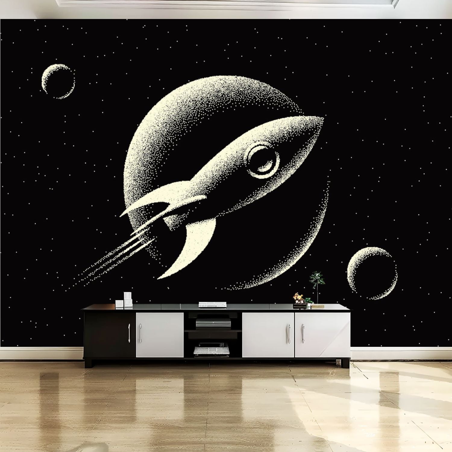 Peel and Stick Canvas Wallpaper Wall Mural Space landscape scenic view ...