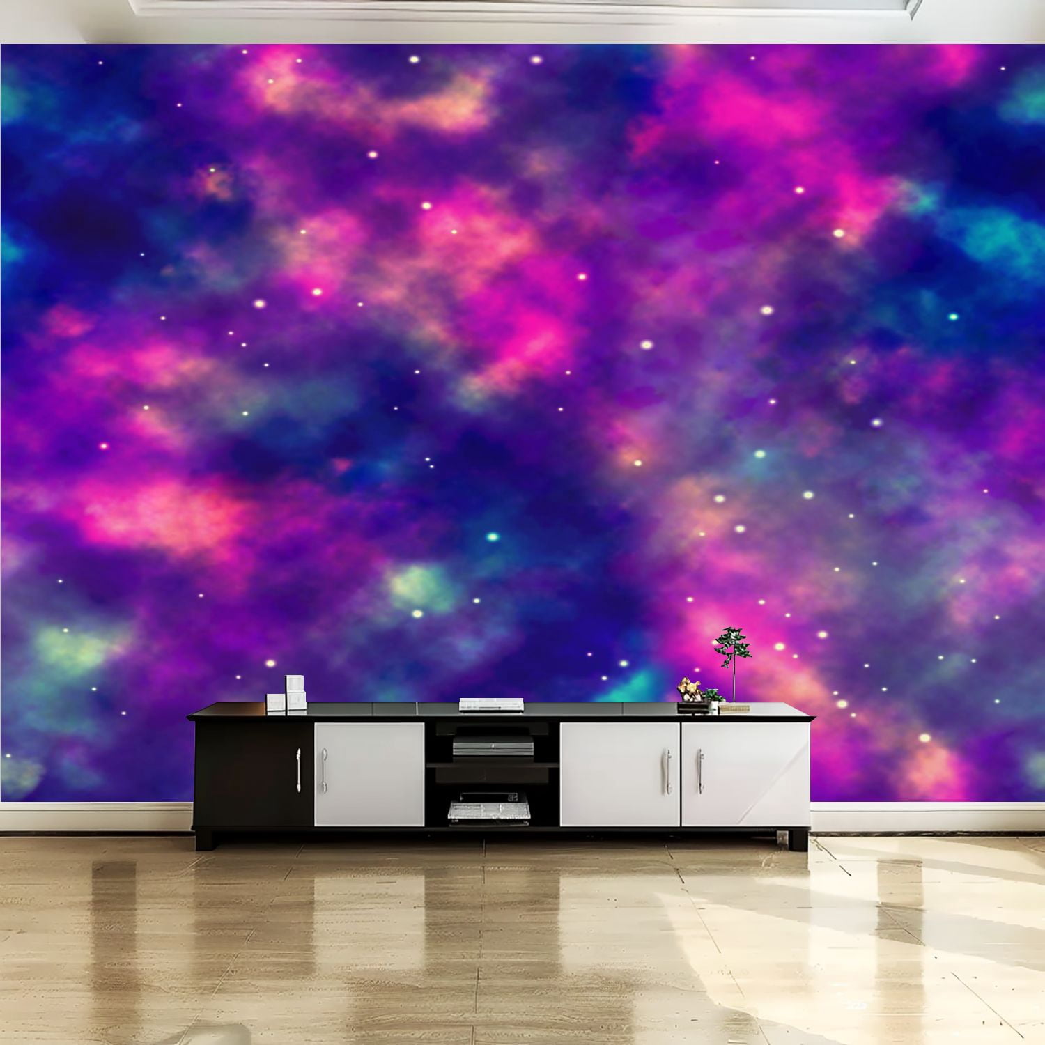 Peel and Stick Canvas Wallpaper Wall Mural Space seamless pattern ...