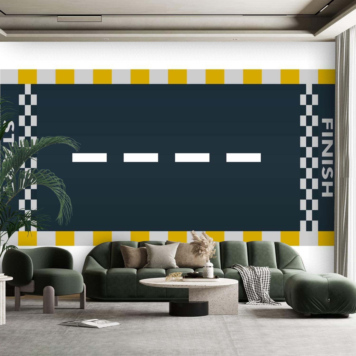 Peel and Stick Canvas Wallpaper Wall Mural Start finish line racing ...