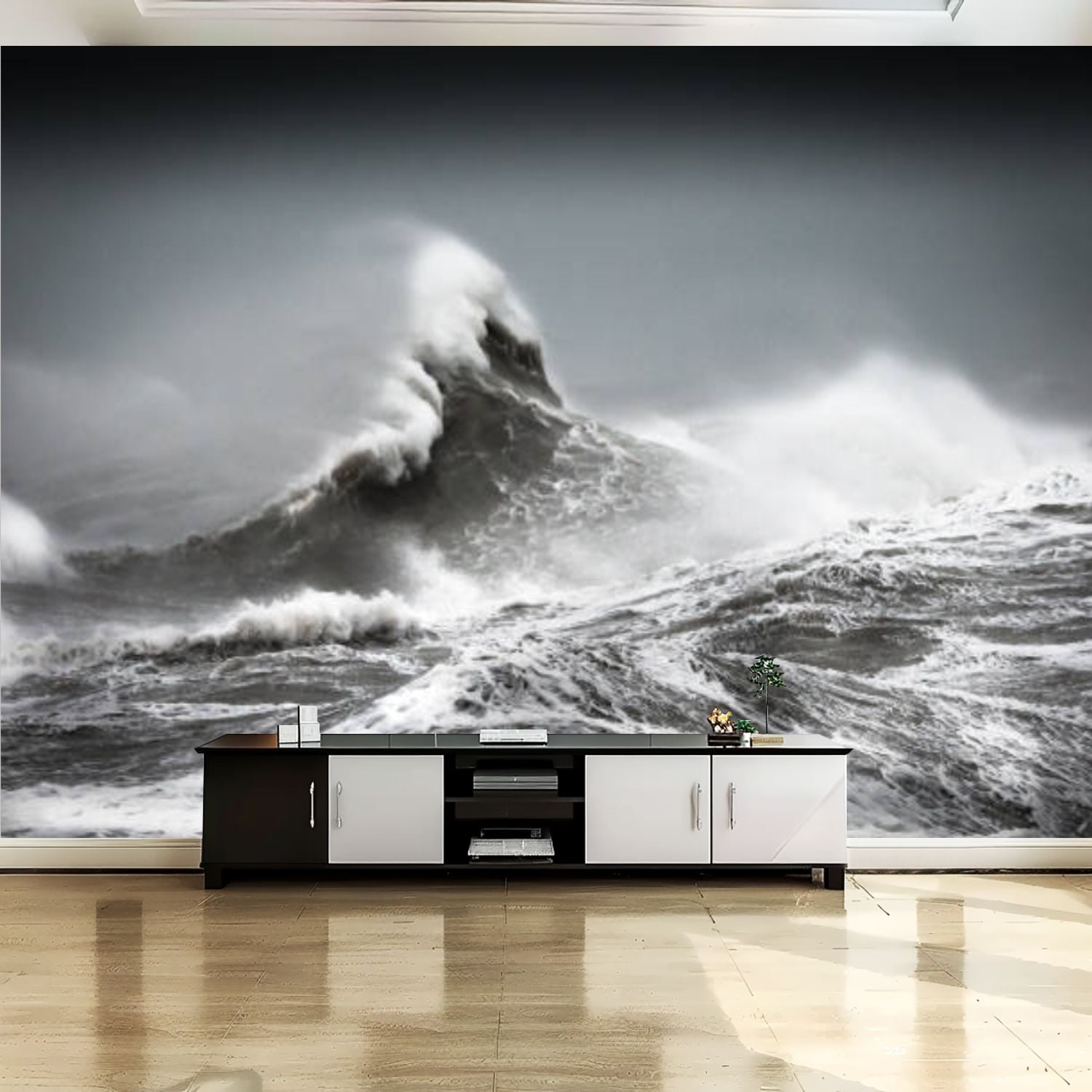 Peel and Stick Canvas Wallpaper Wall Mural Storm Ciara hits South Coast ...