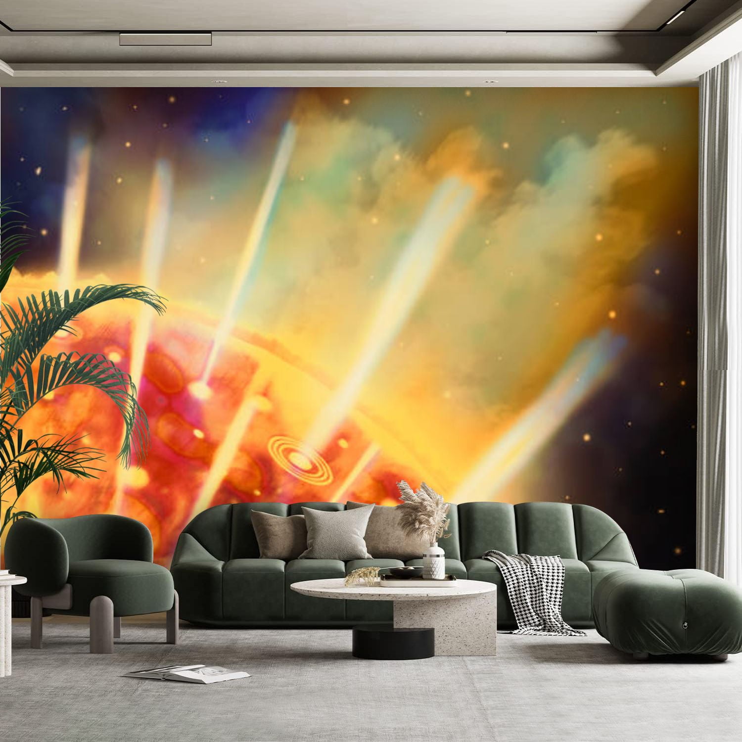 Peel and Stick Canvas Wallpaper Wall Mural Super nova birth star planet ...