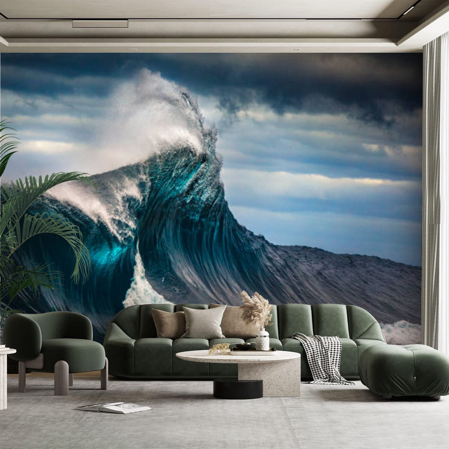 Peel and Stick Canvas Wallpaper Wall Mural Tall powerful cross ocean ...