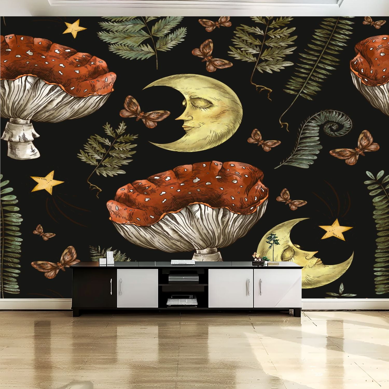 Peel and Stick Canvas Wallpaper Wall Mural Vintage botanical seamless ...