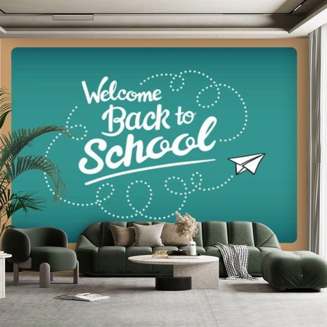 Peel and Stick Canvas Wallpaper Wall Mural Welcome back to school ...