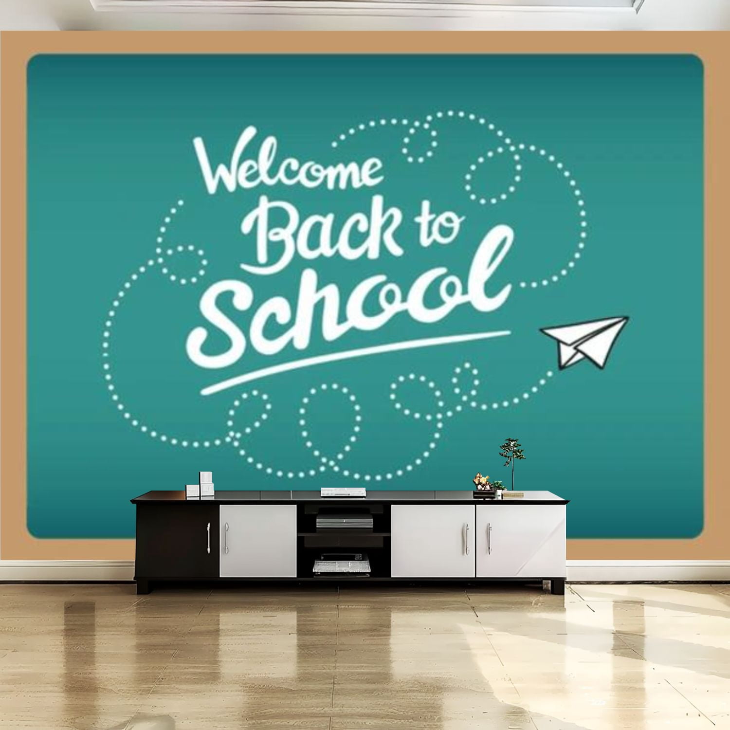 Peel and Stick Canvas Wallpaper Wall Mural Welcome back to school ...