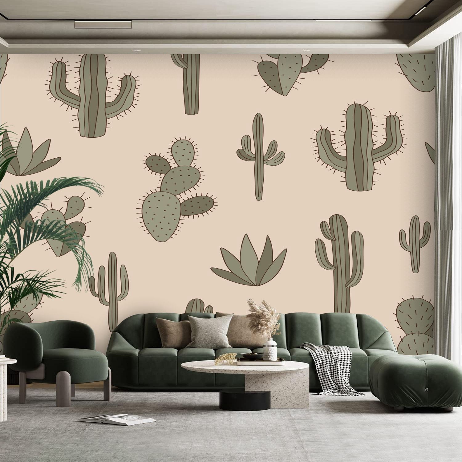 Peel and Stick Canvas Wallpaper Wall Mural Western desert wild spiny ...