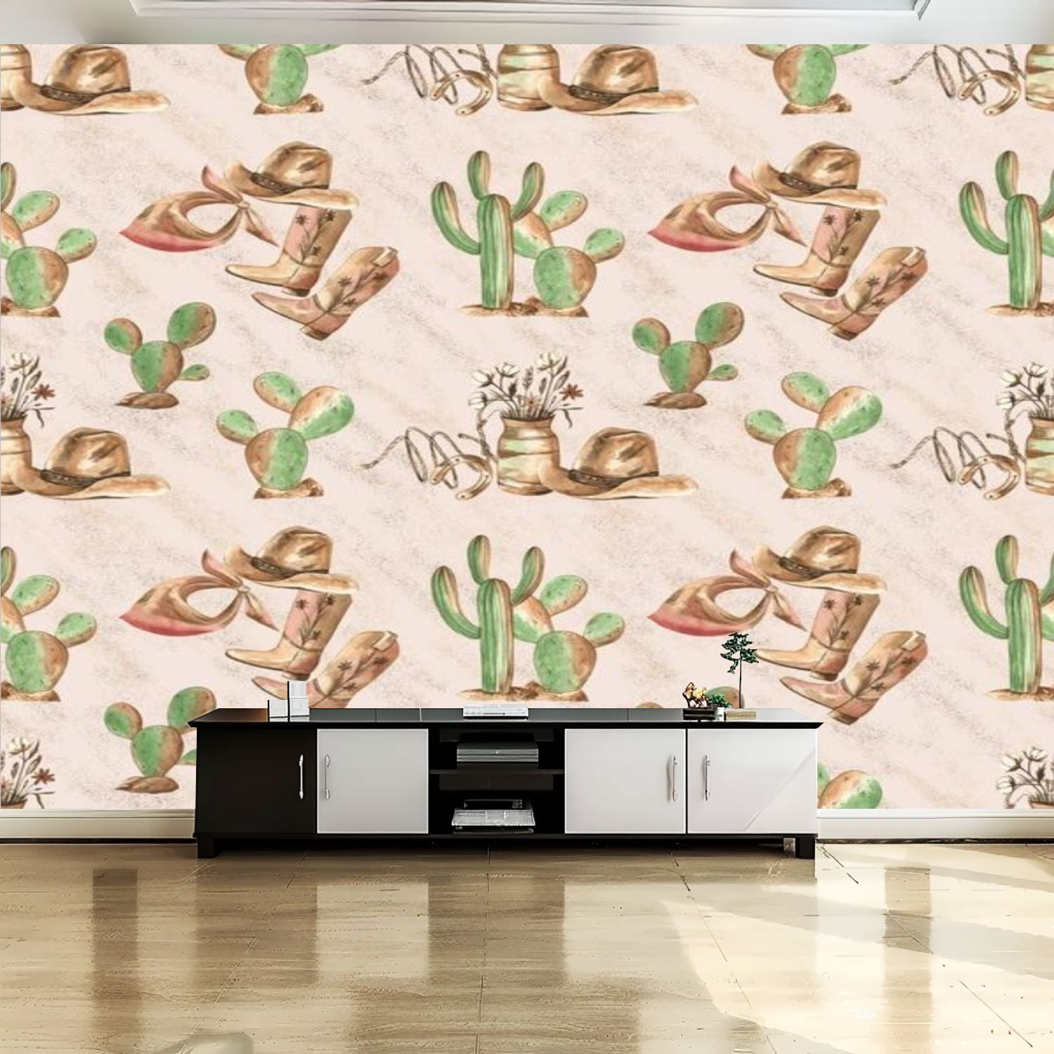 Peel and Stick Canvas Wallpaper Wall Mural Western style seamless ...