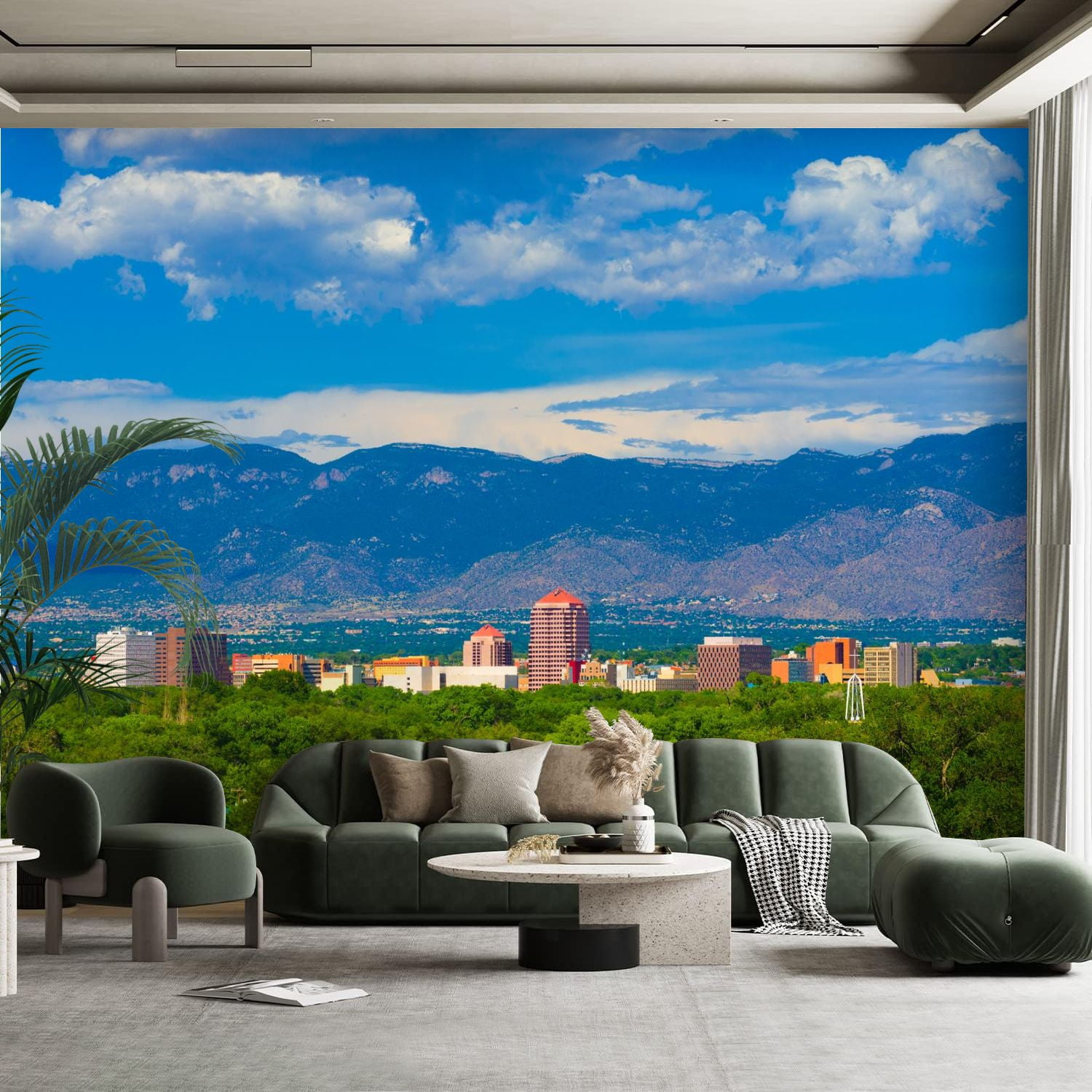 Peel and Stick Canvas Wallpaper Wall Mural albuquerque skyline ...