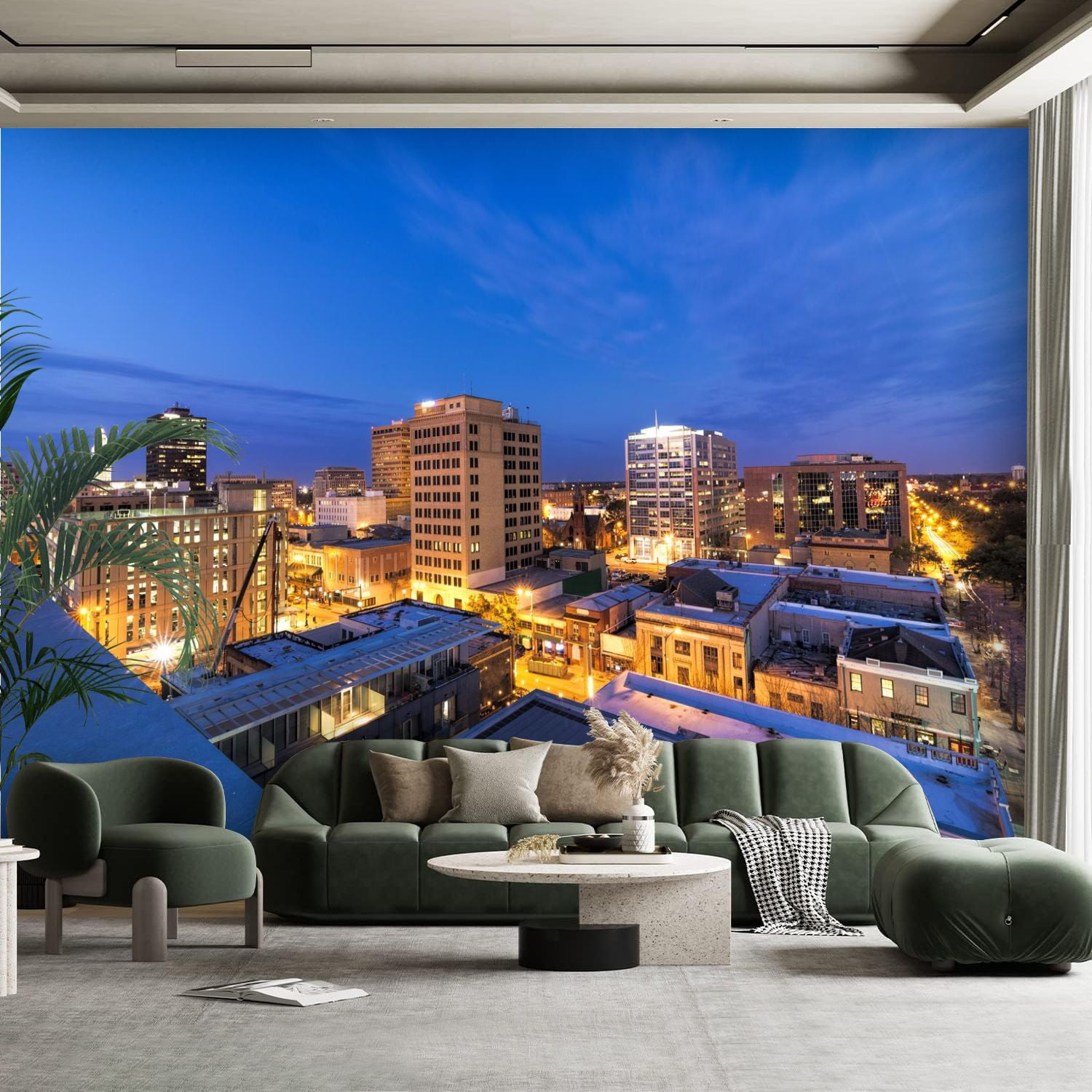 Peel and Stick Canvas Wallpaper Wall Mural baton rouge downtown us ...