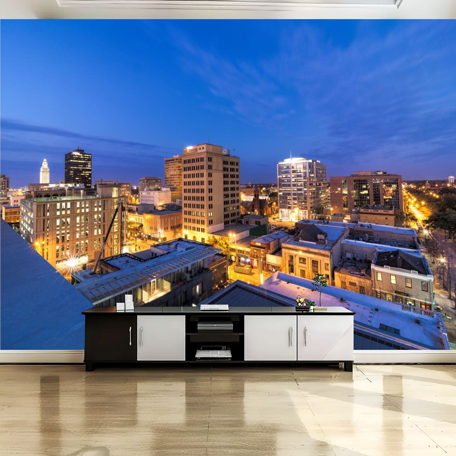 Peel and Stick Canvas Wallpaper Wall Mural baton rouge downtown us ...