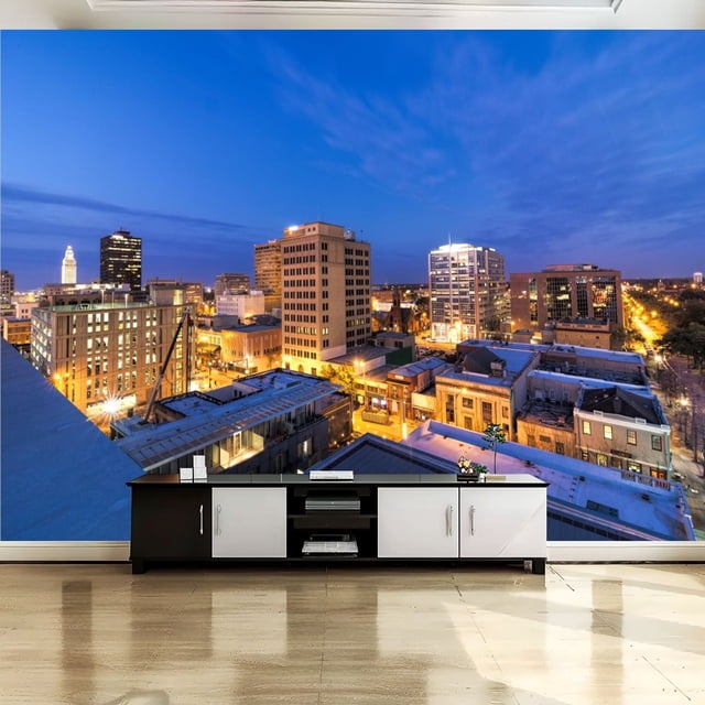 Peel and Stick Canvas Wallpaper Wall Mural baton rouge downtown us ...