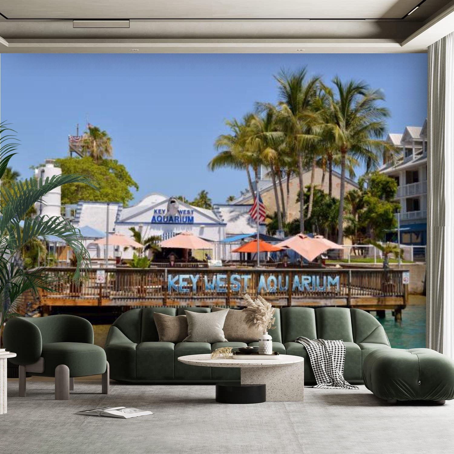 Peel and Stick Canvas Wallpaper Wall Mural key west aquarium marine ...