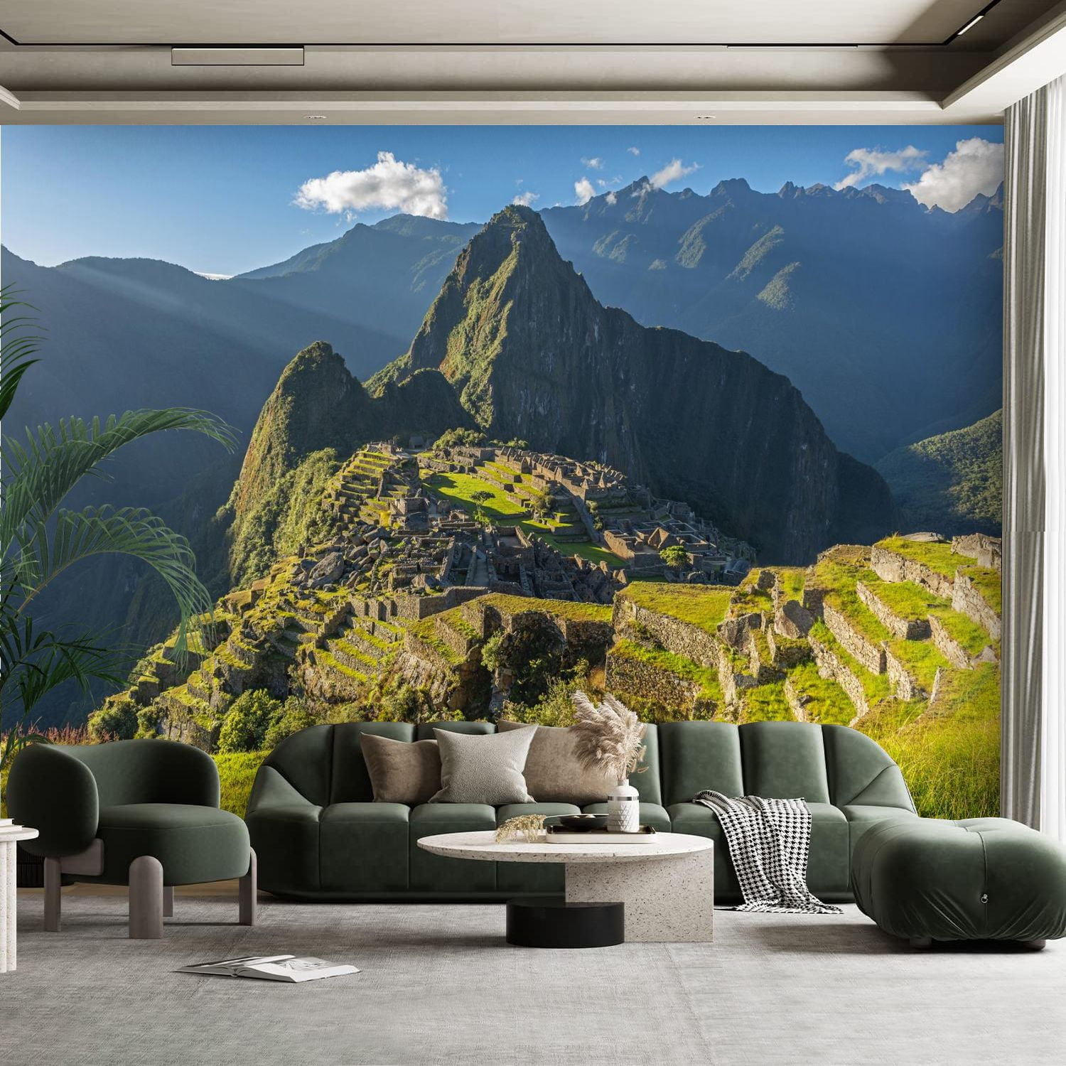 Peel and Stick Canvas Wallpaper Wall Mural machu picchu sunset cusco ...