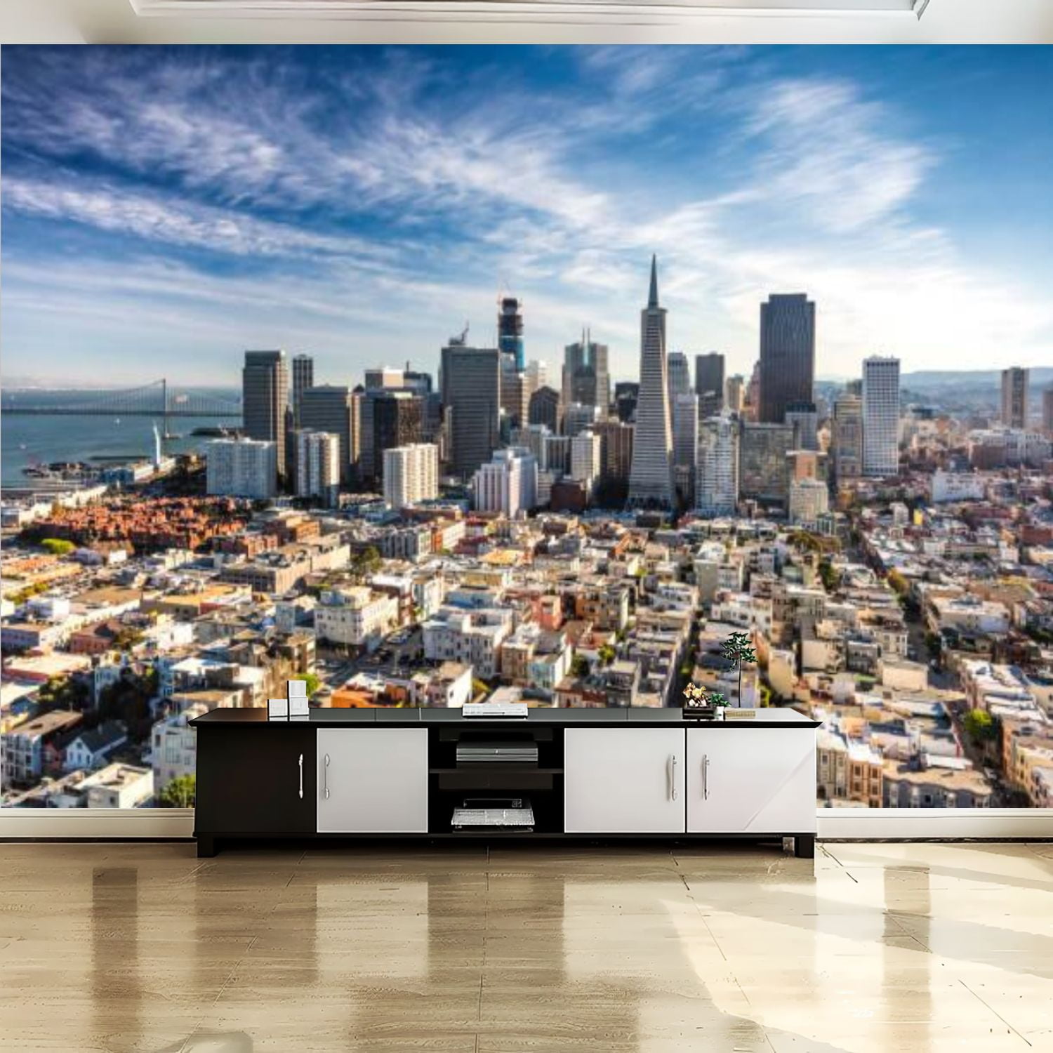 Peel and Stick Canvas Wallpaper Wall Mural san francisco downtown view san francisco pictures ...