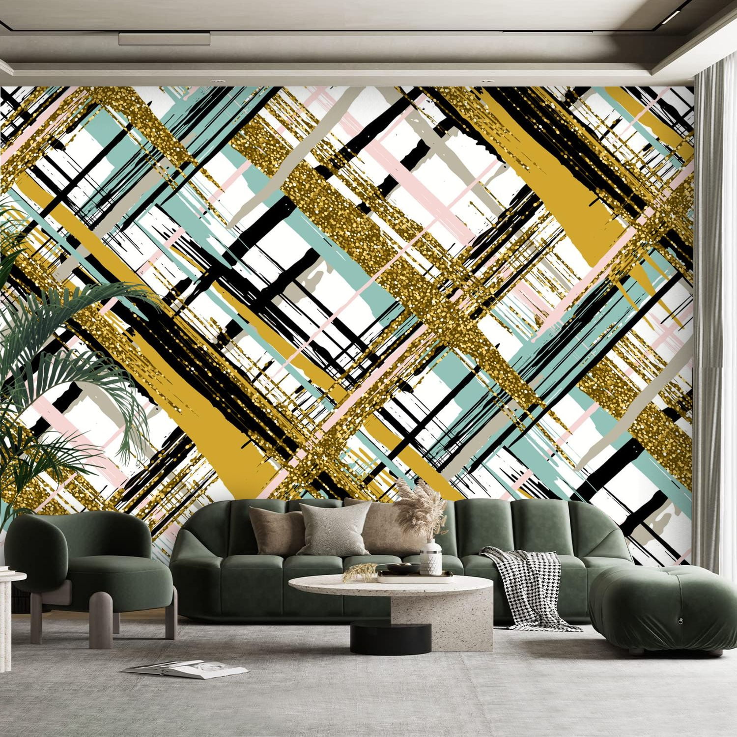 Peel and Stick Canvas Wallpaper Wall Mural seamless pattern hand drawn ...