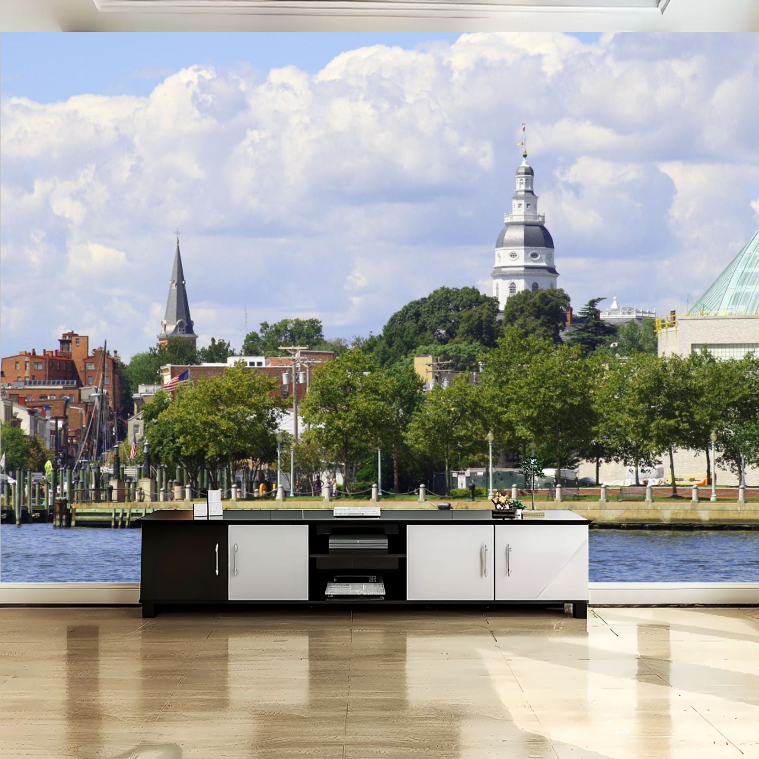 Peel and Stick Canvas Wallpaper Wall Mural state house colonial ...