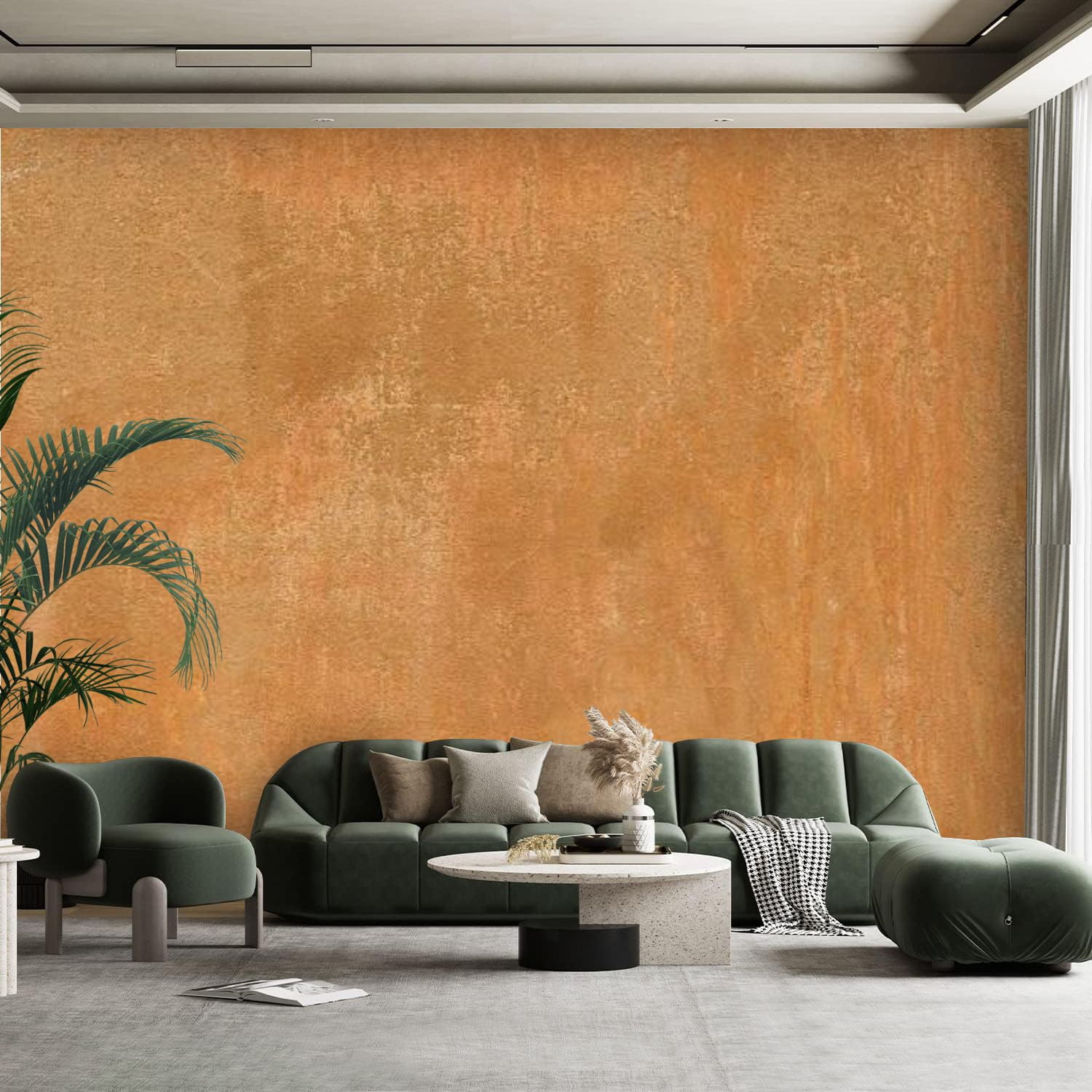 Peel and Stick Canvas Wallpaper Wall Mural terracotta colored roman ...