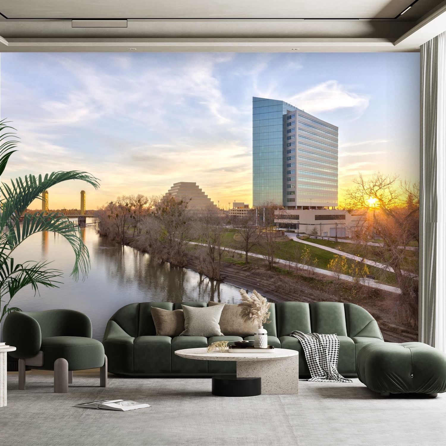 Peel and Stick Canvas Wallpaper Wall Mural tower bridge west sacramento ...