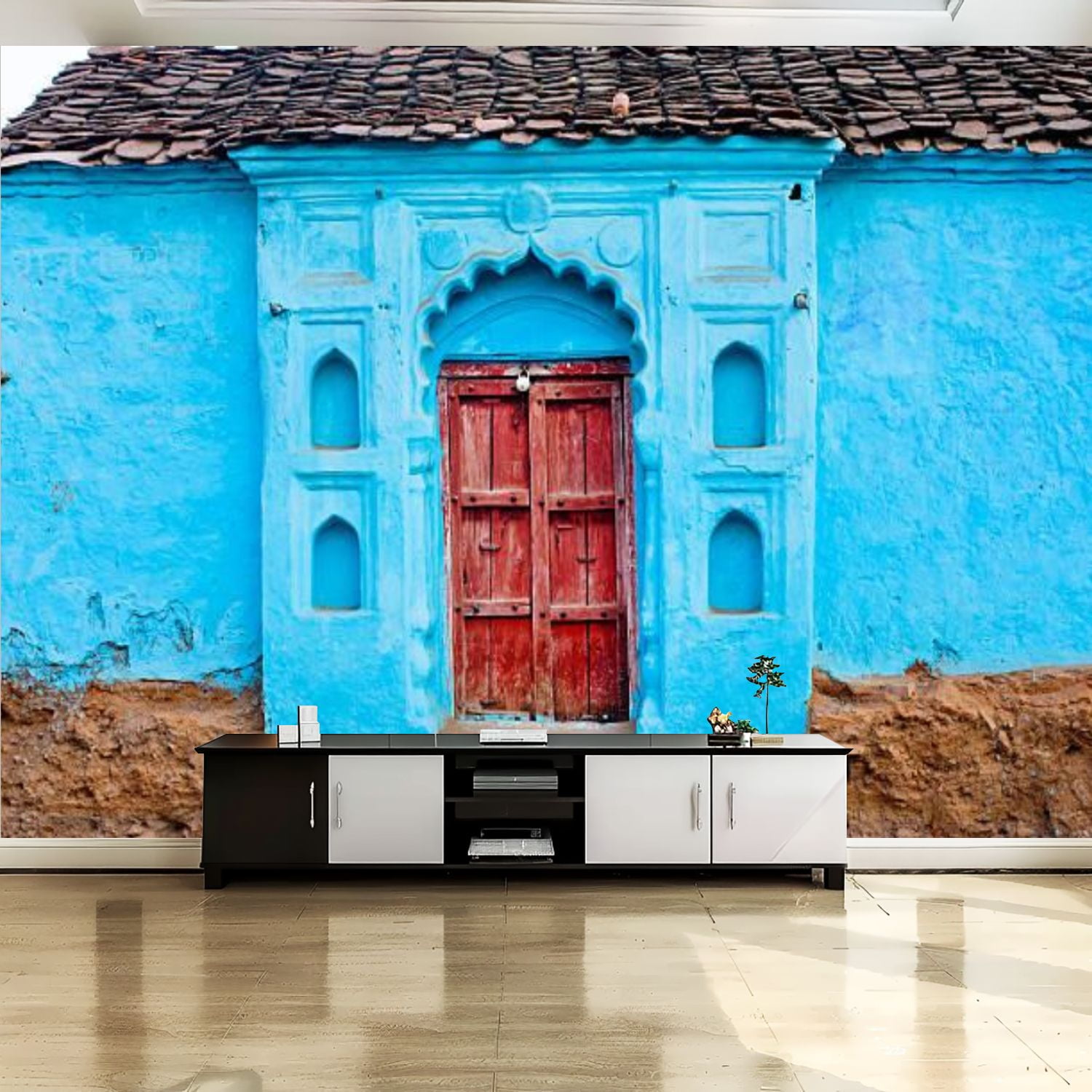 Peel and Stick Canvas Wallpaper Wall Mural traditional indian rustic ...