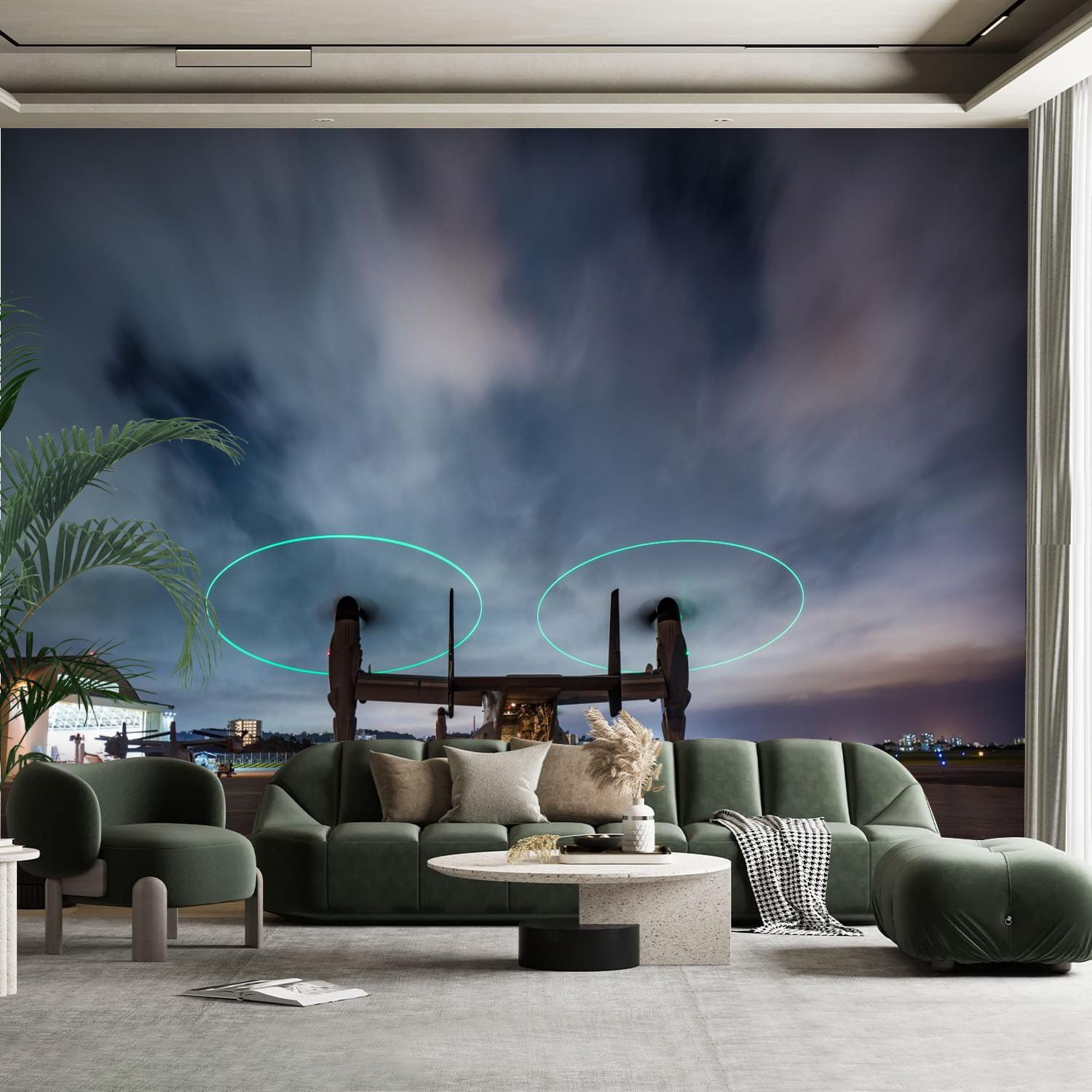 Peel and Stick Canvas Wallpaper Wall Mural v22 osprey night time ...