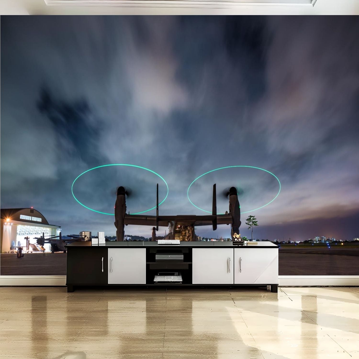 Peel and Stick Canvas Wallpaper Wall Mural v22 osprey night time ...