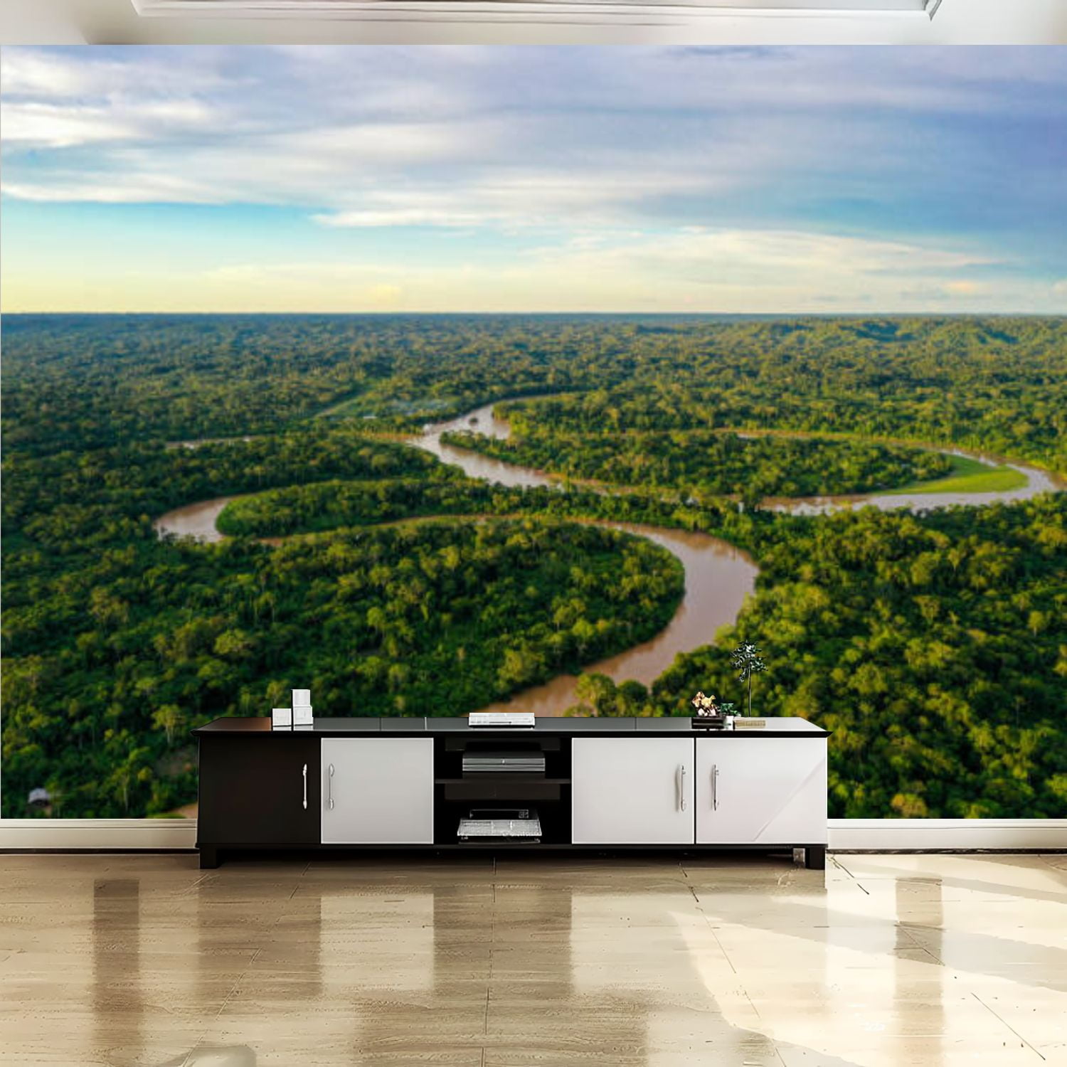 Peel and Stick Canvas Wallpaper Wall MuralAerial view tropical forest ...