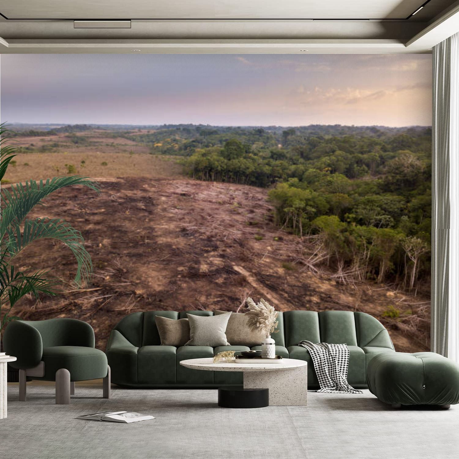 Peel and Stick Canvas Wallpaper Wall MuralDrone aerial view ...