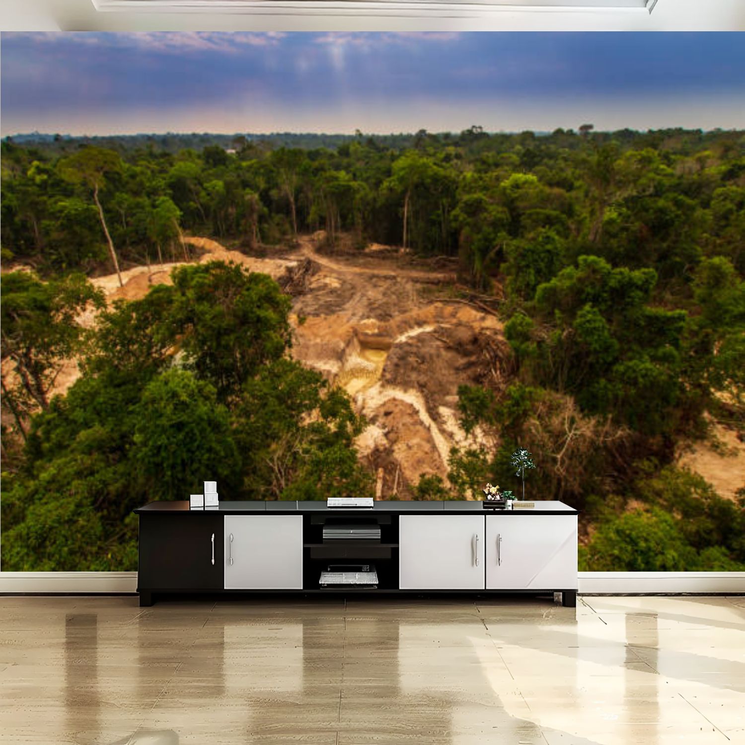 Peel and Stick Canvas Wallpaper Wall MuralIllegal mining causes ...